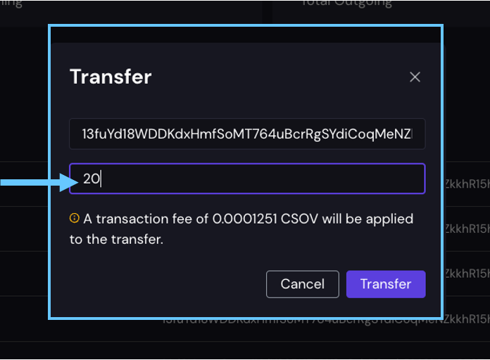 How do I transfer CSOV?